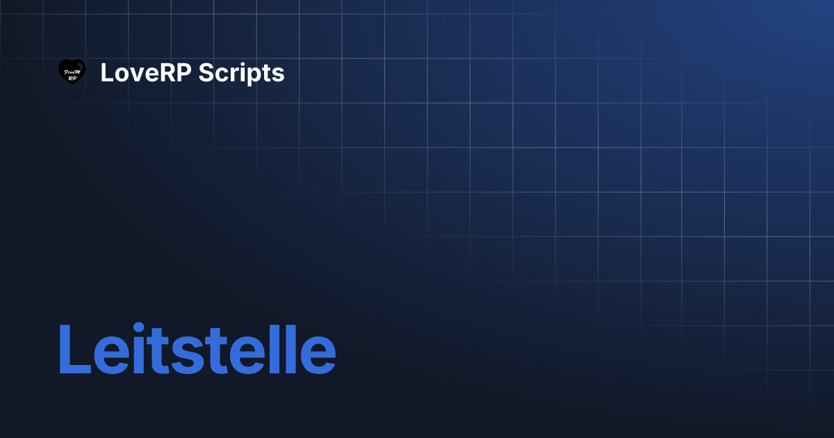 Leitstelle | LoveRP Scripts